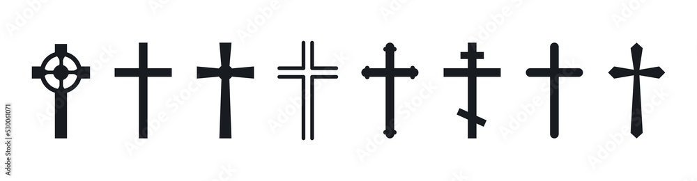 Cross symbol set. Christian Cross Vector Set Collection. Illustration ...