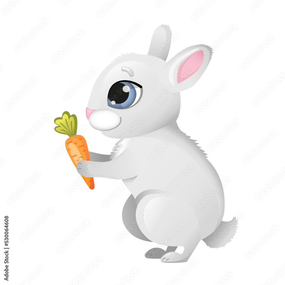 cute bunny in cartoon style vector illustration. Easter. symbol of the ...