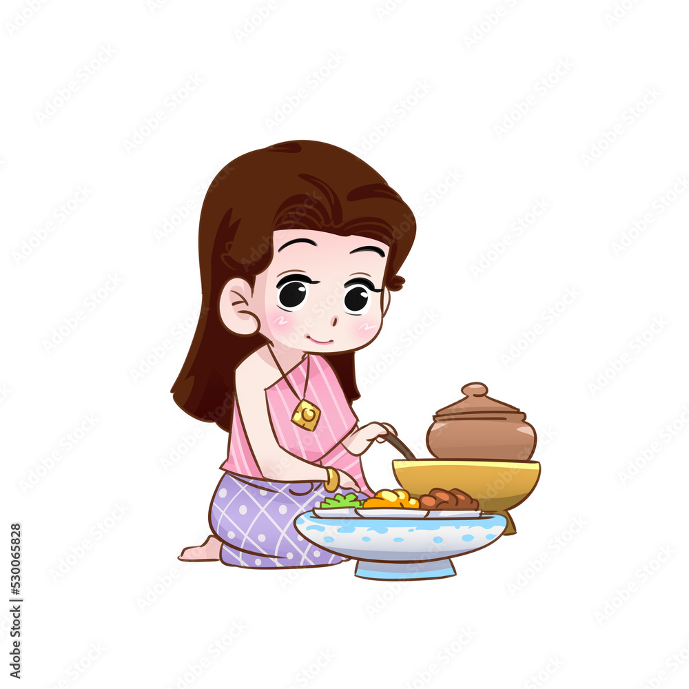 thai cartoon Stock Illustration | Adobe Stock
