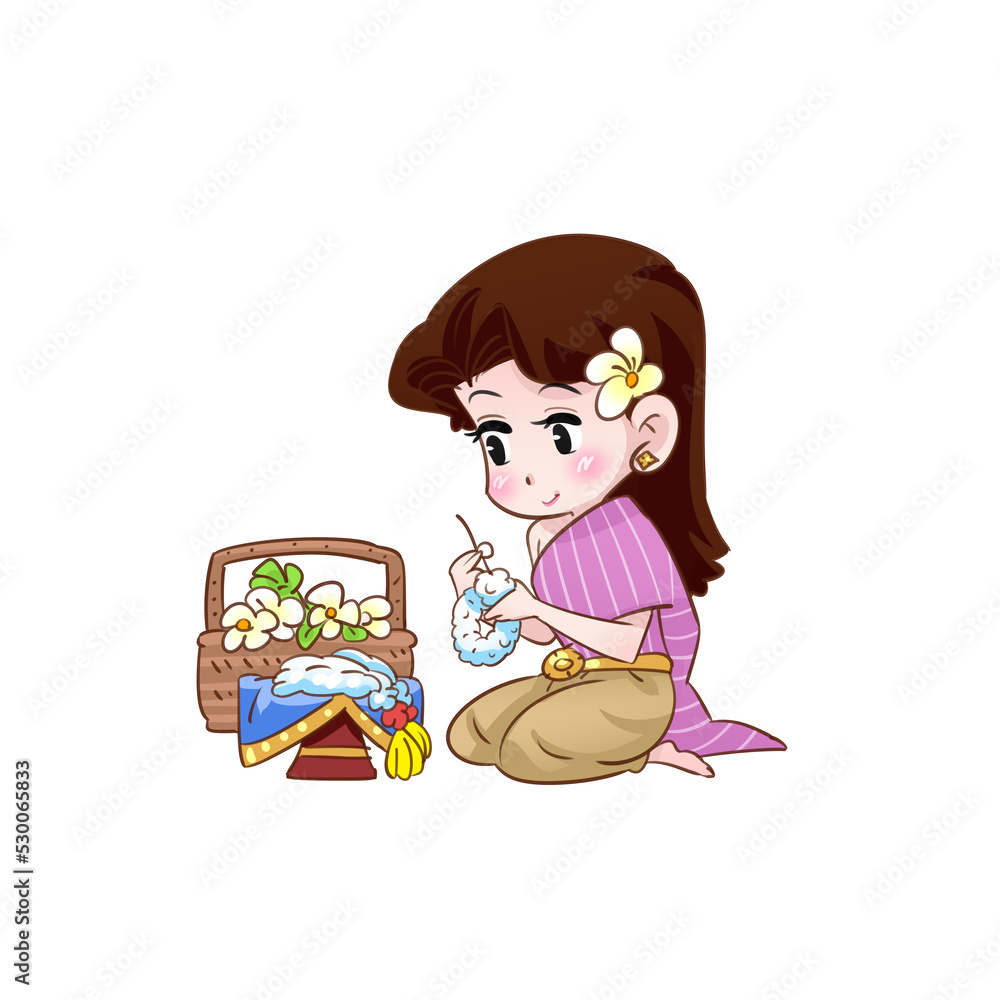 thai cartoon Stock Illustration | Adobe Stock