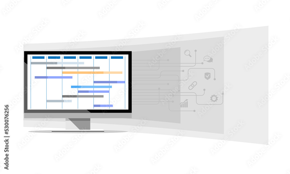 Planning concept. Digital online calendar, work tasks, making schedule ...