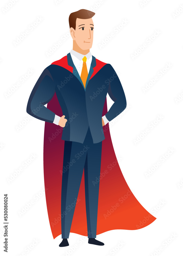 Businessman superhero character. Office worker or manager in costume ...
