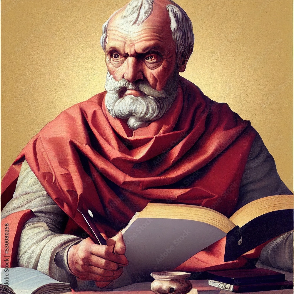 Lucius Annaeus Seneca the Younger, Roman philosoper, working in his ...