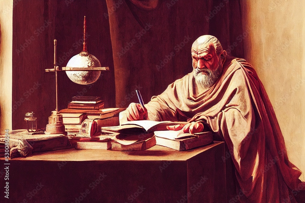 Lucius Annaeus Seneca the Younger, Roman philosoper, working in his ...