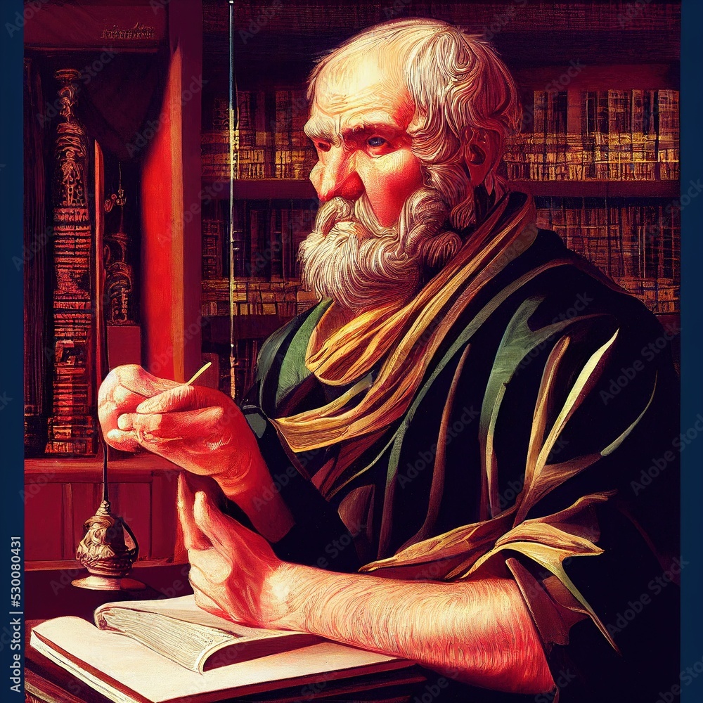 Lucius Annaeus Seneca the Younger, Roman philosoper, working in his ...