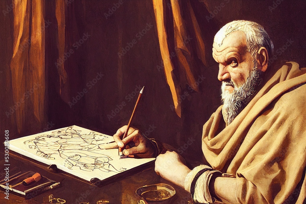 Lucius Annaeus Seneca the Younger, Roman philosoper, working in his ...