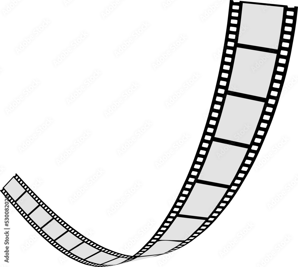 Film strip curve template. Movie frames roll Stock Vector | Adobe Stock