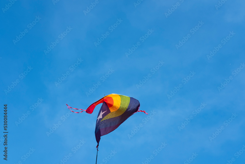 Bandera independentista de Cataluña cone el arcoiris que identifica el ...