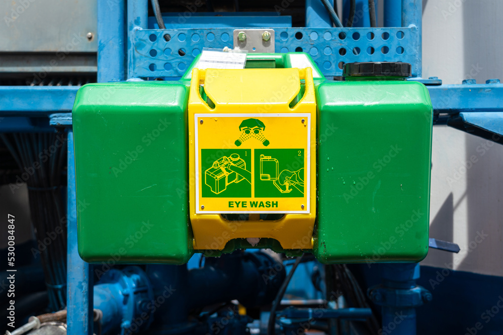"Eye washing" station, an emergency equipment which is prepared at ...
