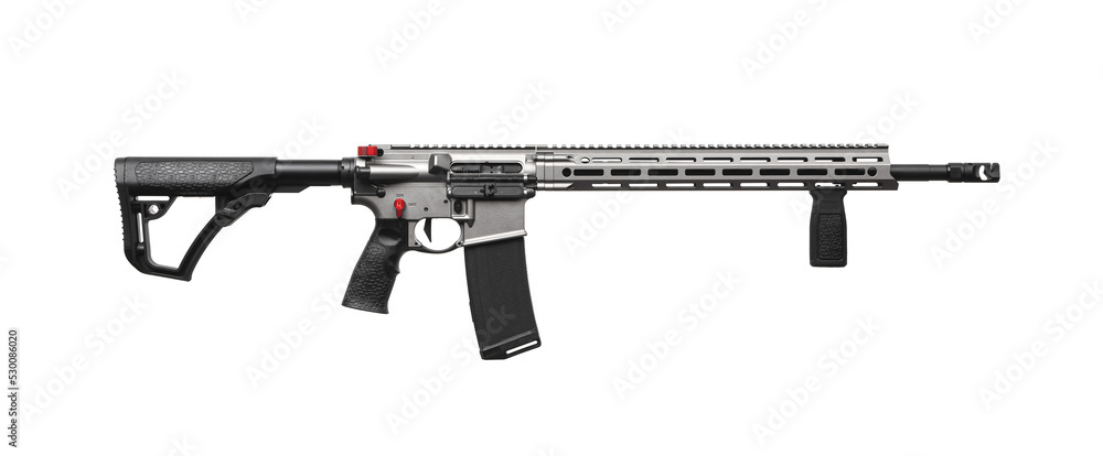 Modern automatic rifle isolated on white background. Weapons for police ...