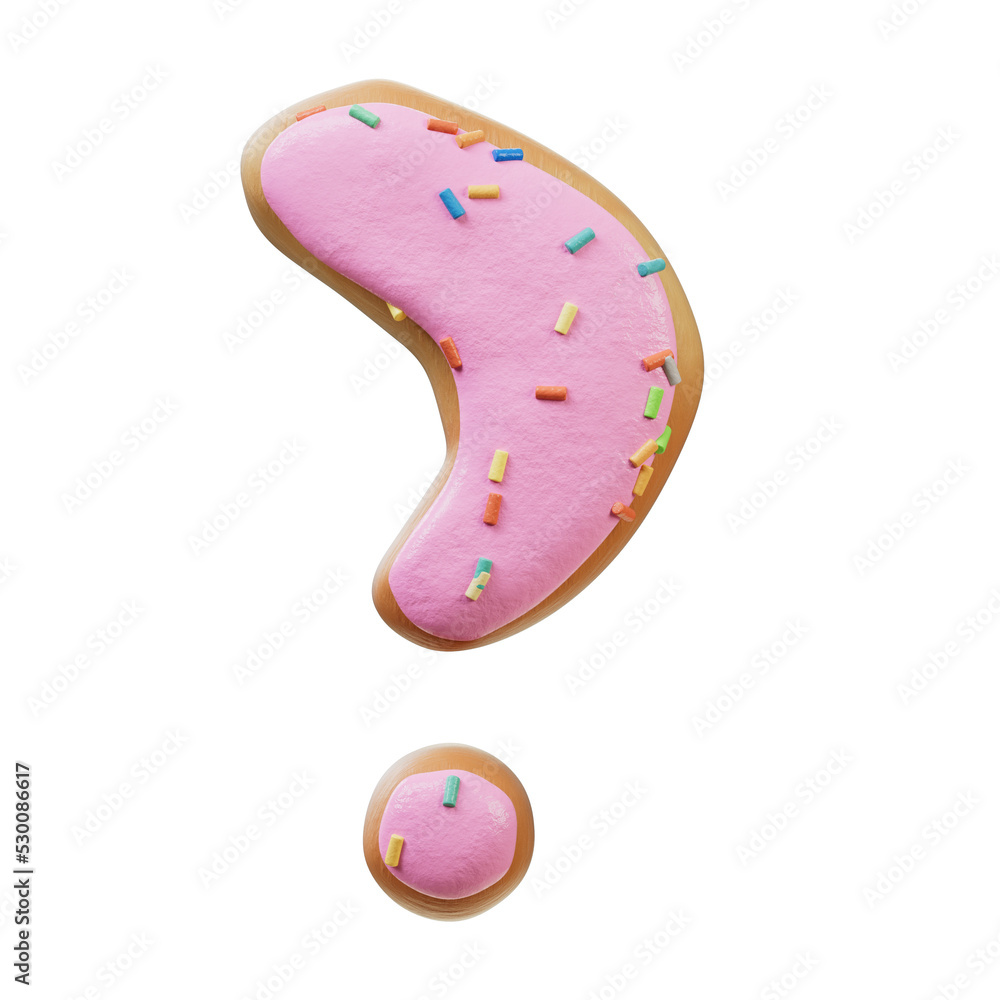 Transparent Backgrounds Mock-up.3D illustration of Rose Glazed Donut ...