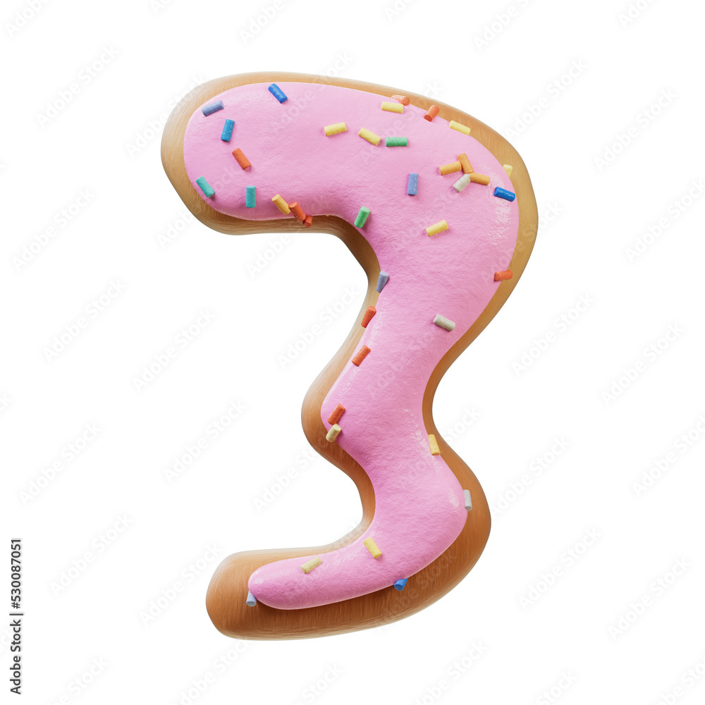Transparent Backgrounds Mock-up.Rose Glazed Donut font alphabet number ...