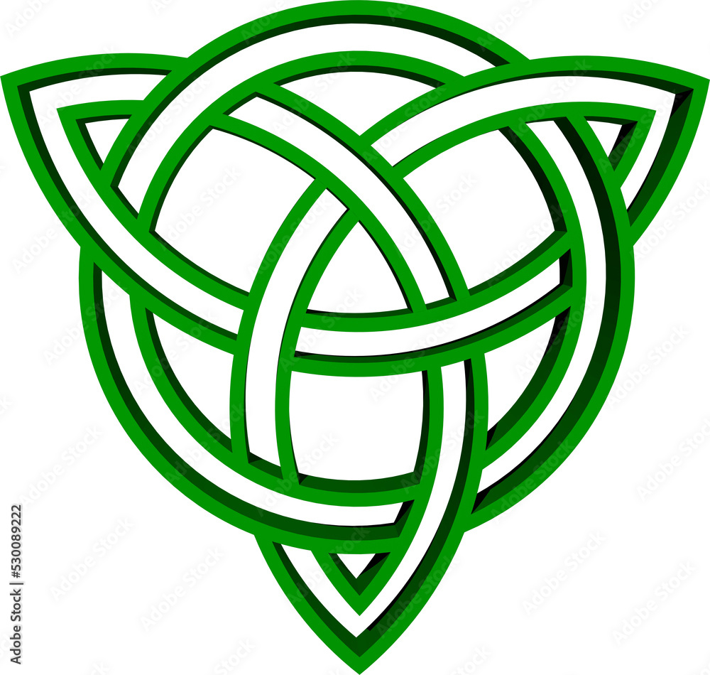 Triquetra, a decorative triangular Celtic knot, ancient symbol of ...