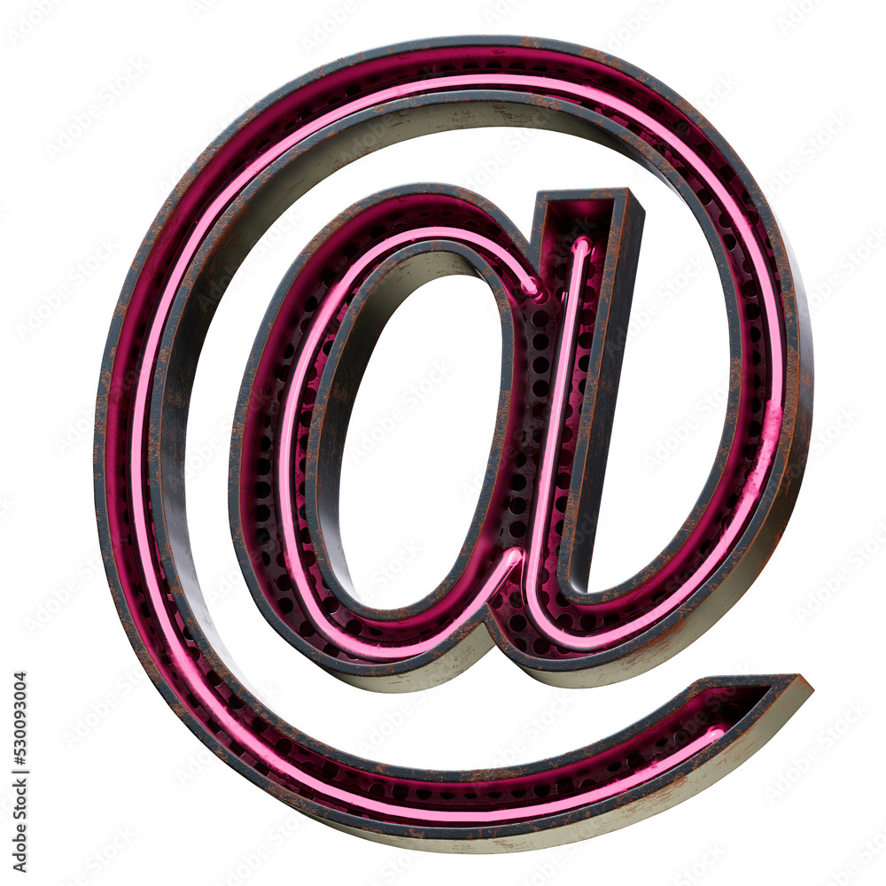 Transparent Backgrounds Mock-up.3D illustration of Pink Neon light sign ...