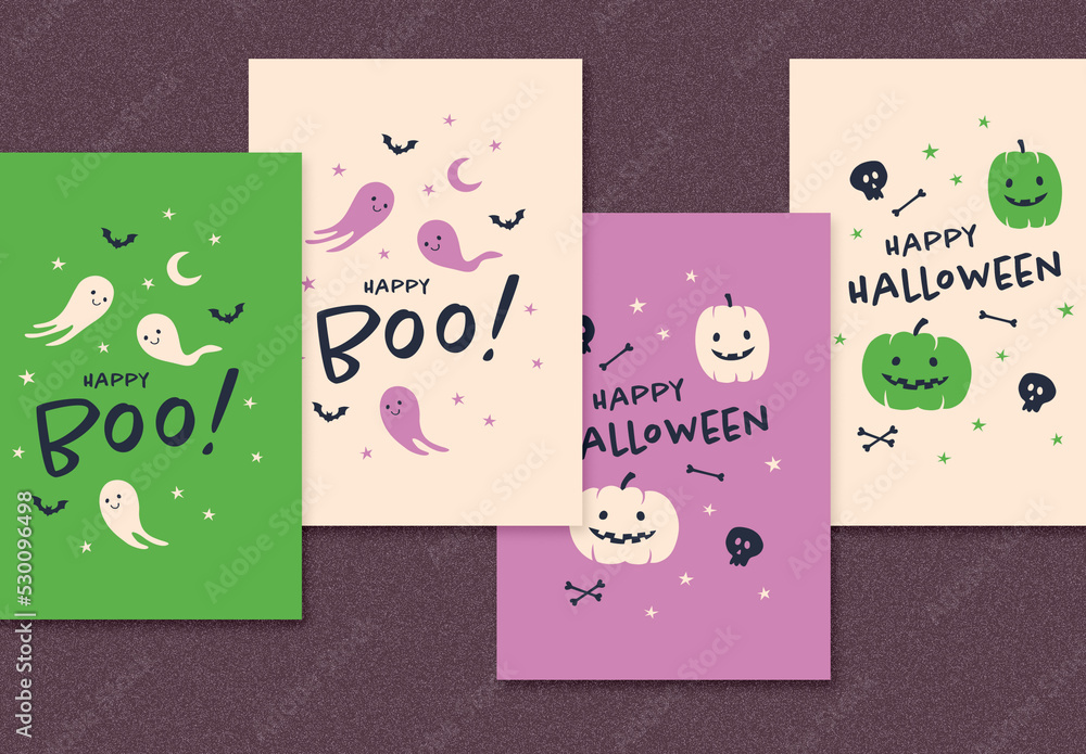 Halloween Card Layouts Stock Template | Adobe Stock