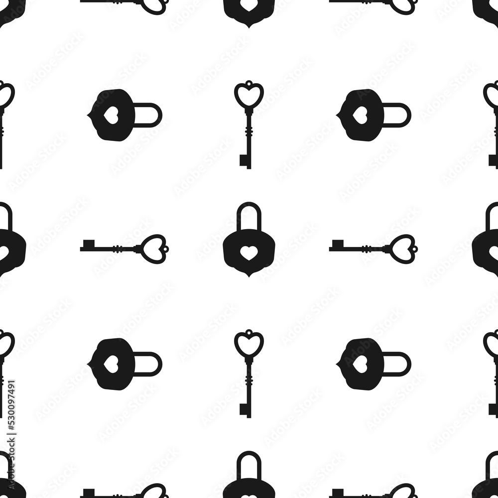 Vecteur Stock Magic keys and locks with heart. Vector retro romantic ...