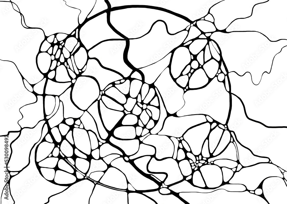 Abstract neurographic drawing. Neuro art graphic concept pencil ...