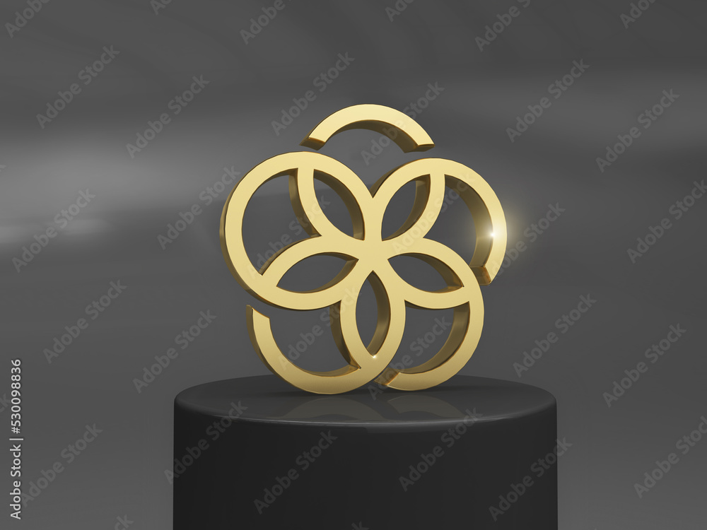 Pentagon Made with Interlaced Rings Chiseled Outlines. Partnerships for ...