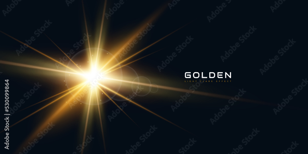 Poster Golden Transparent Lens Flare Effect. Golden Sunlight Effect ...