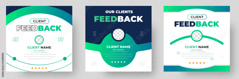 Customer feedback testimonial social media post web banner template ...