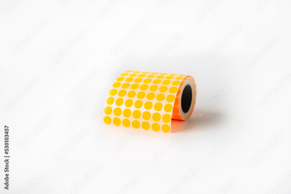 Round self-adhesive labels on a siliconized backing for stickers ...