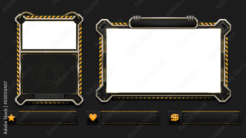 Beautiful industrial themed overlay that features areas for a web cam ...