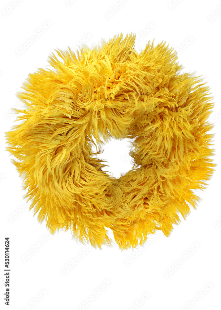 3d rendering fluffy yellow abstract png shape isolated on transparent ...