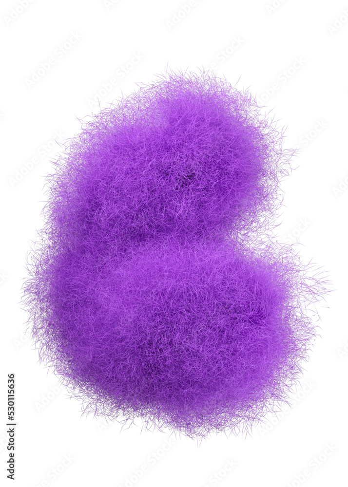 3d rendering fluffy purple abstract png shape isolated on transparent ...