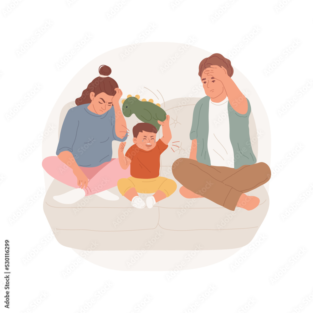 Disobedient child isolated cartoon vector illustration. Children ...