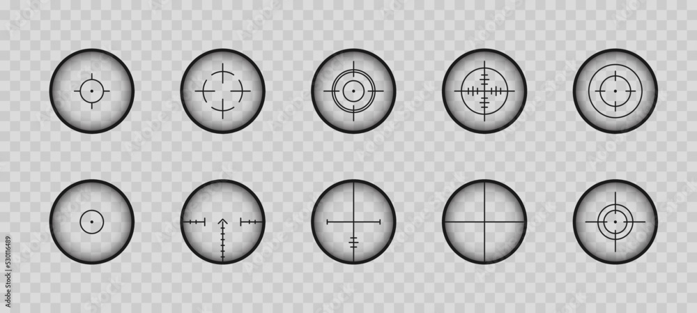 Crosshair vector icon, isolated on transparent background. Stock Vector ...