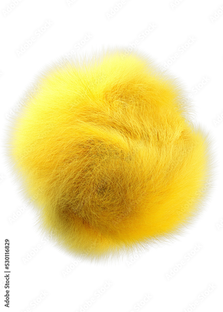 3d rendering fluffy yellow abstract png shape isolated on transparent ...