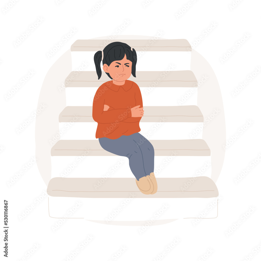 Vetor de Naughty step isolated cartoon vector illustration. Parenting ...