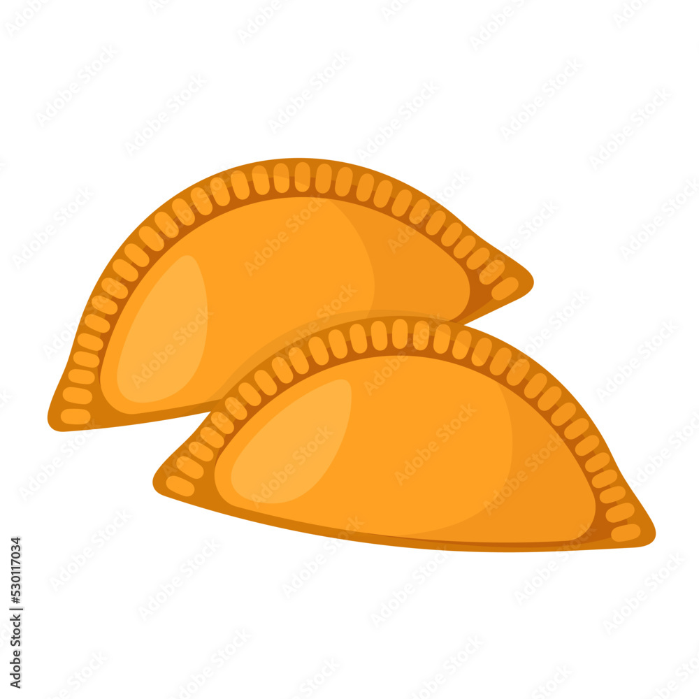 empanadas flat vector illustration logo icon clipart isolated on white ...