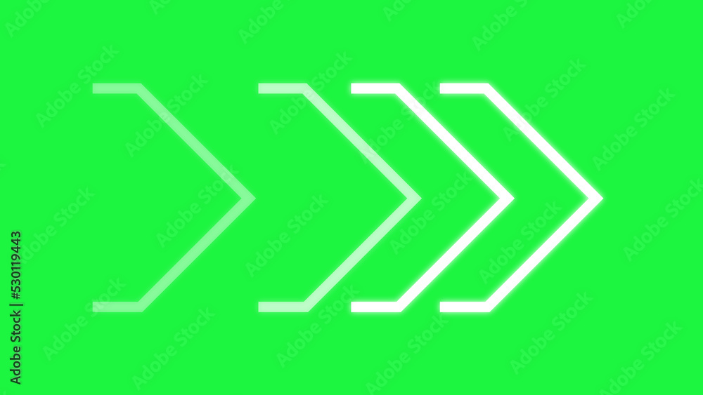 Flat 2d Animation Arrow transition greenscreen background. Anime-style ...