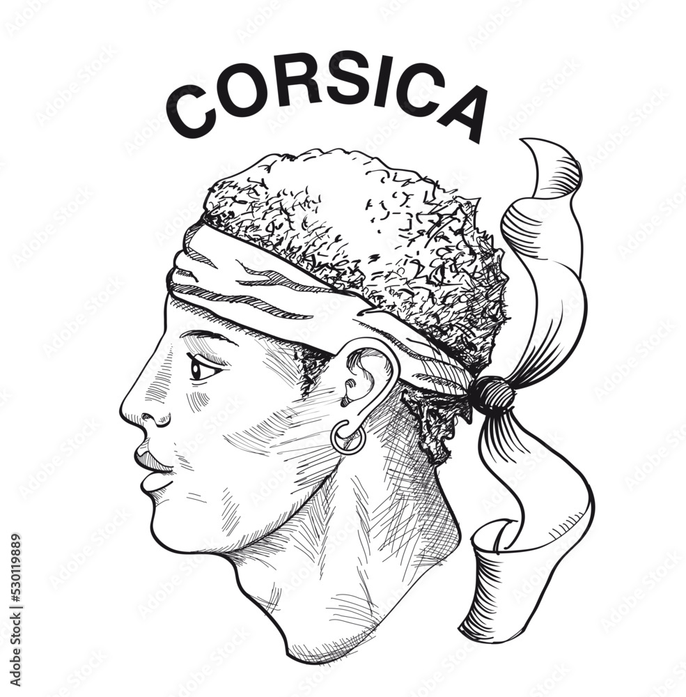 Corsica - Drapeau de la Corse - Tête de Maure Stock Vector | Adobe Stock