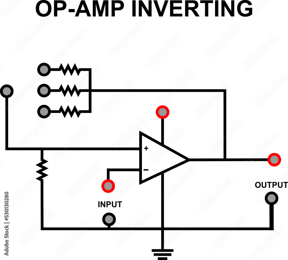 Inverting Op-Amp circuit. Suitable for any content about education and ...