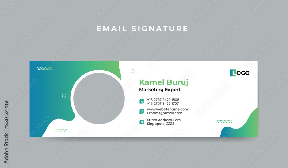 Corporate Email Signature Stock Vector | Adobe Stock