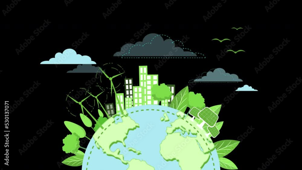 Green Energy Concept Earth Animation Green Energy and Renewable Energy ...