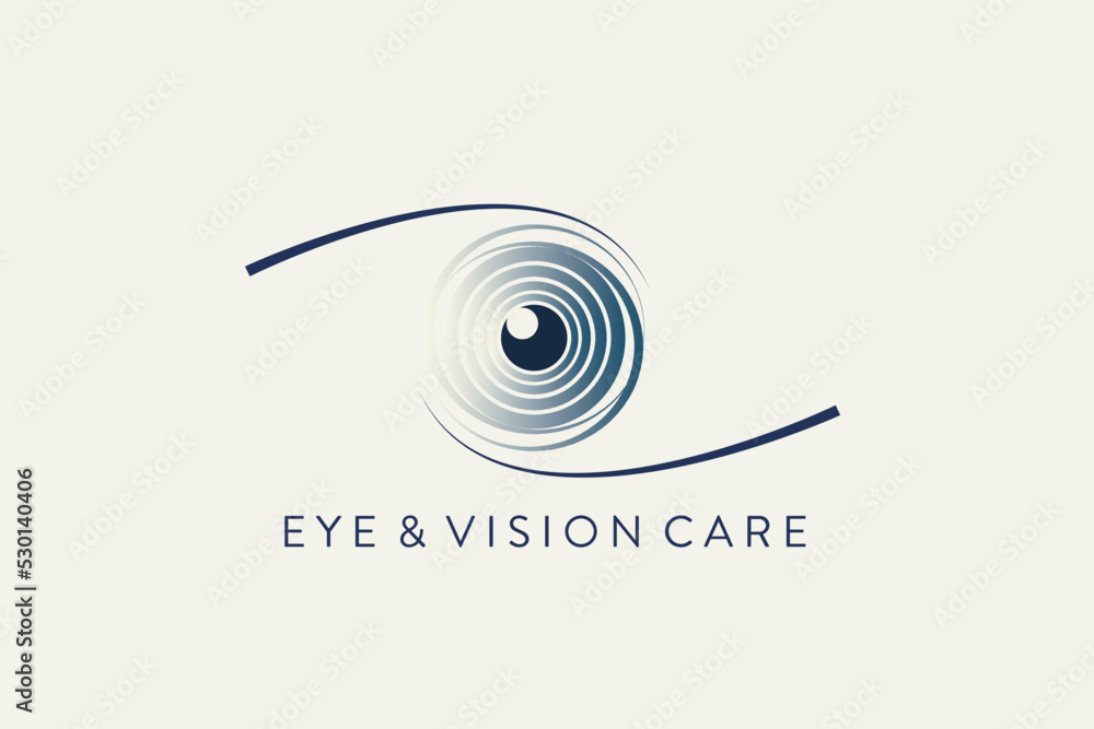 Eye logo, ophthalmology office.Medical icon for vision care.Blue color ...