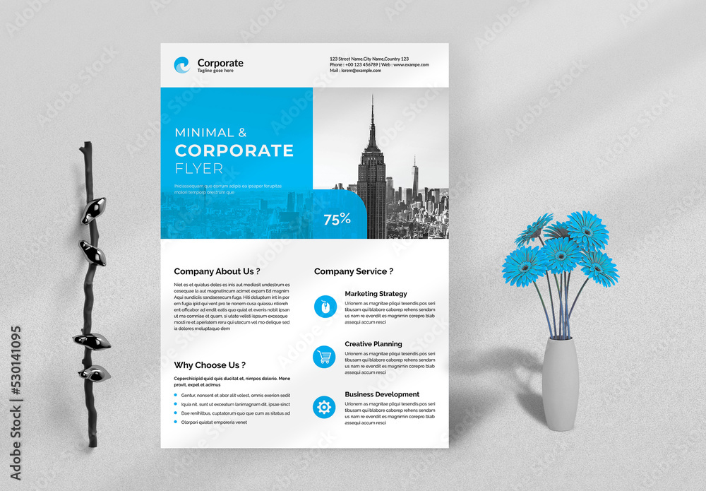 Minimal & Corporate Flyer Stock Template | Adobe Stock