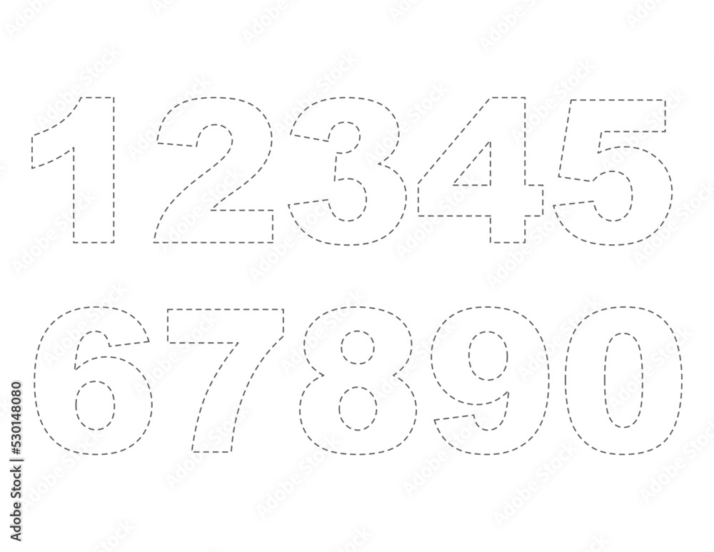 Number tracing practice page for kids Stock Vector | Adobe Stock