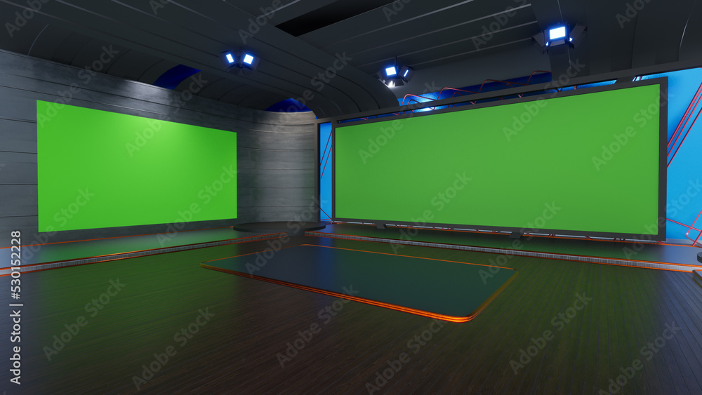 Virtual Studio 2267_News Studio, Backdrop For TV Shows .TV On Wall.3D ...