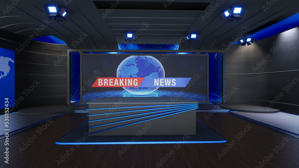 Virtual Studio 2267_News Studio, Backdrop For TV Shows .TV On Wall.3D ...