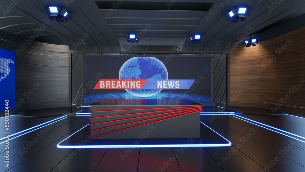 Virtual Studio 2267_News Studio, Backdrop For TV Shows .TV On Wall.3D ...