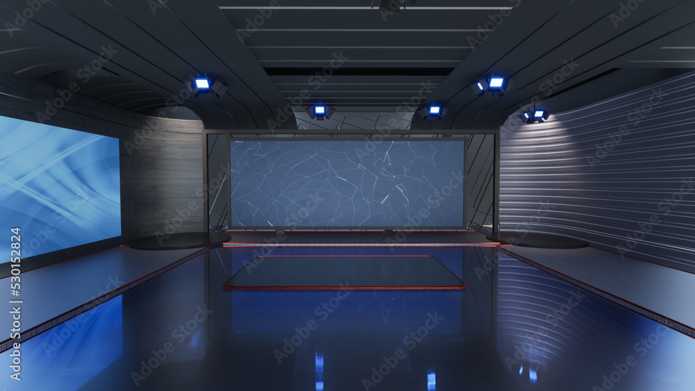 Virtual Studio 2267_News Studio, Backdrop For TV Shows .TV On Wall.3D ...