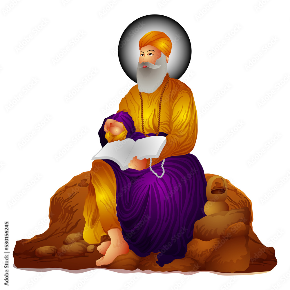Vector illustration of guru nanak dev ji Stock Illustration | Adobe Stock