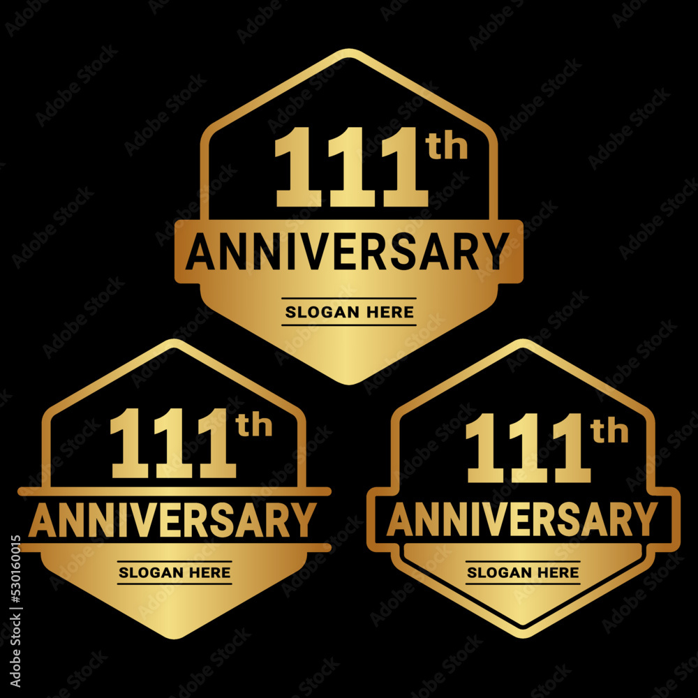 111 years anniversary celebration logotype. 111th anniversary logo ...