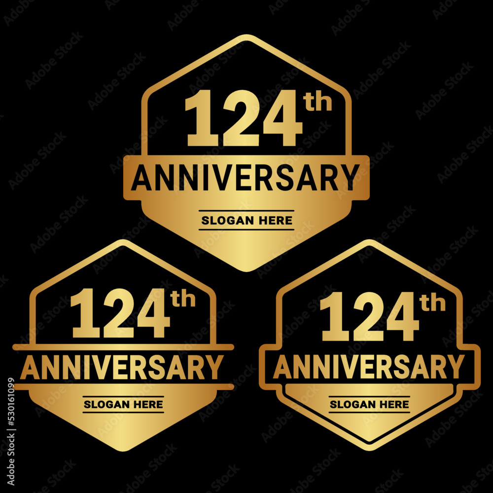 124 years anniversary celebration logotype. 124th anniversary logo ...