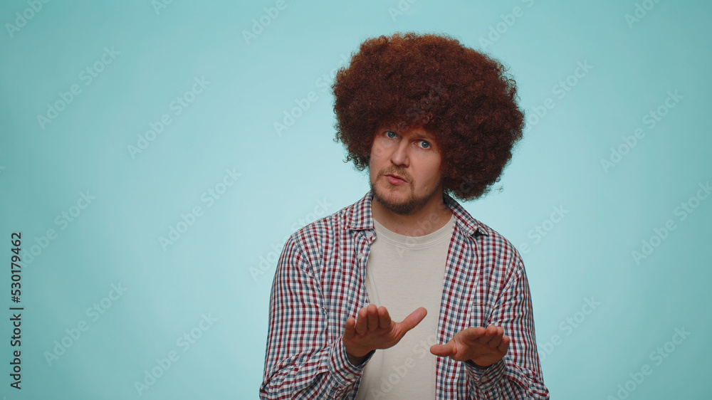 Hey you, be careful. Man warning with admonishing finger gesture ...