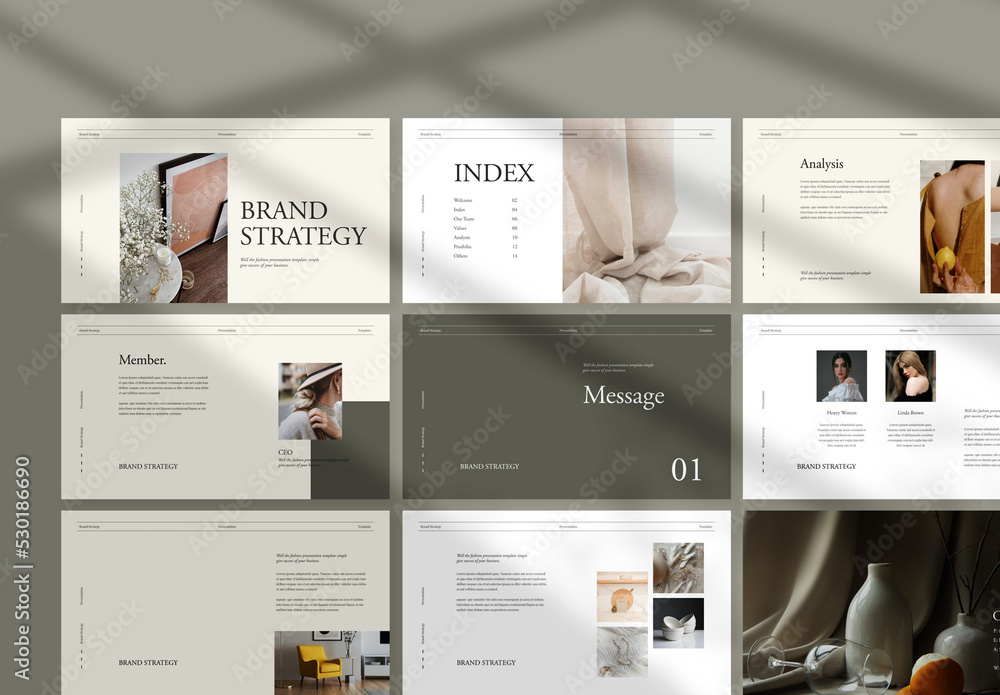 Brand Strategy Presentation Layout Stock Template | Adobe Stock